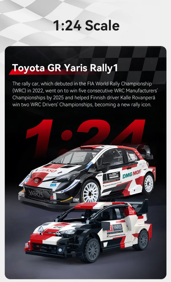 CaDA Toyota GR Yaris Rally1 1:24 Brick Model – 317 pcs